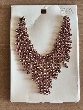 Zara | Jewelry | Zara Waterfall Necklace In Pastel Pink | Poshmark